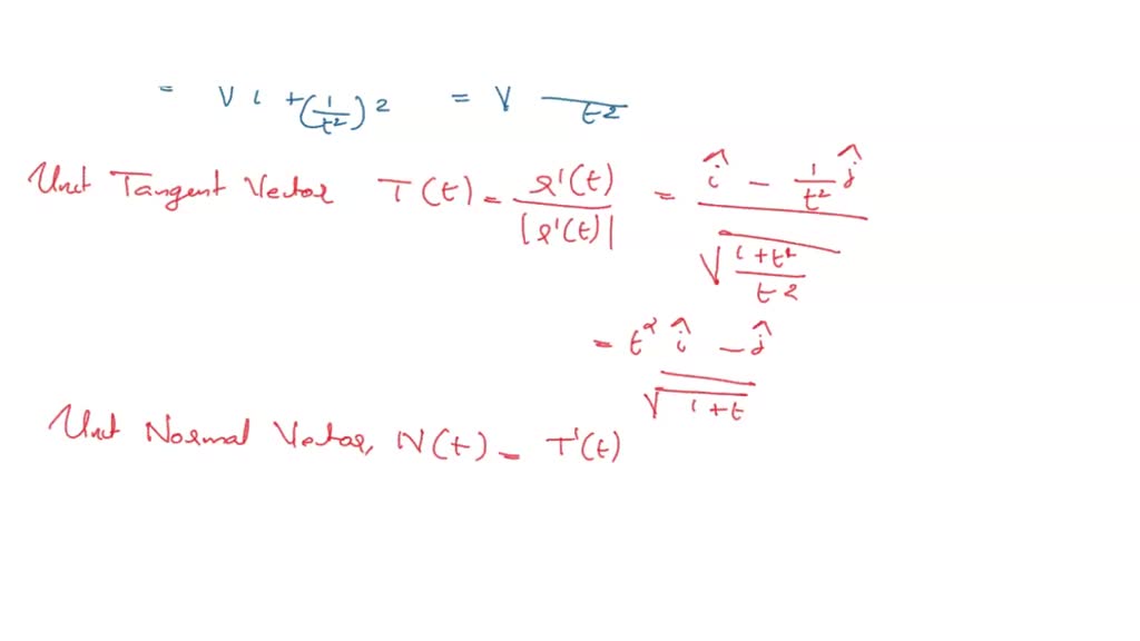 SOLVED: [10] 3. Find the unit Tangent vector and Normal vector of the curve Then find the ...