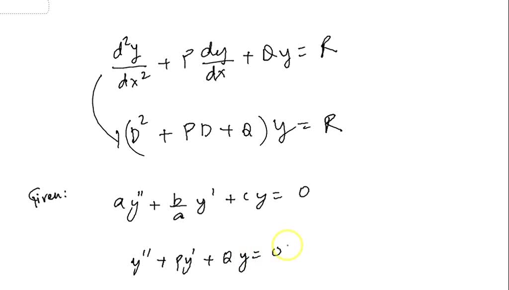 SOLVED: Consider the equation ay" + by' + cy = 0 (i); Gcen that the ...