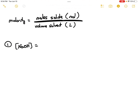 Calculate the molarity of the two solutions the first...