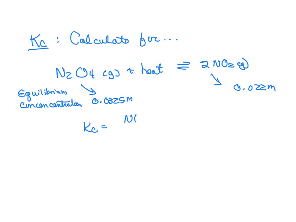 SOLVED: Calculate Ke for the following (equilibrium concentrations ...