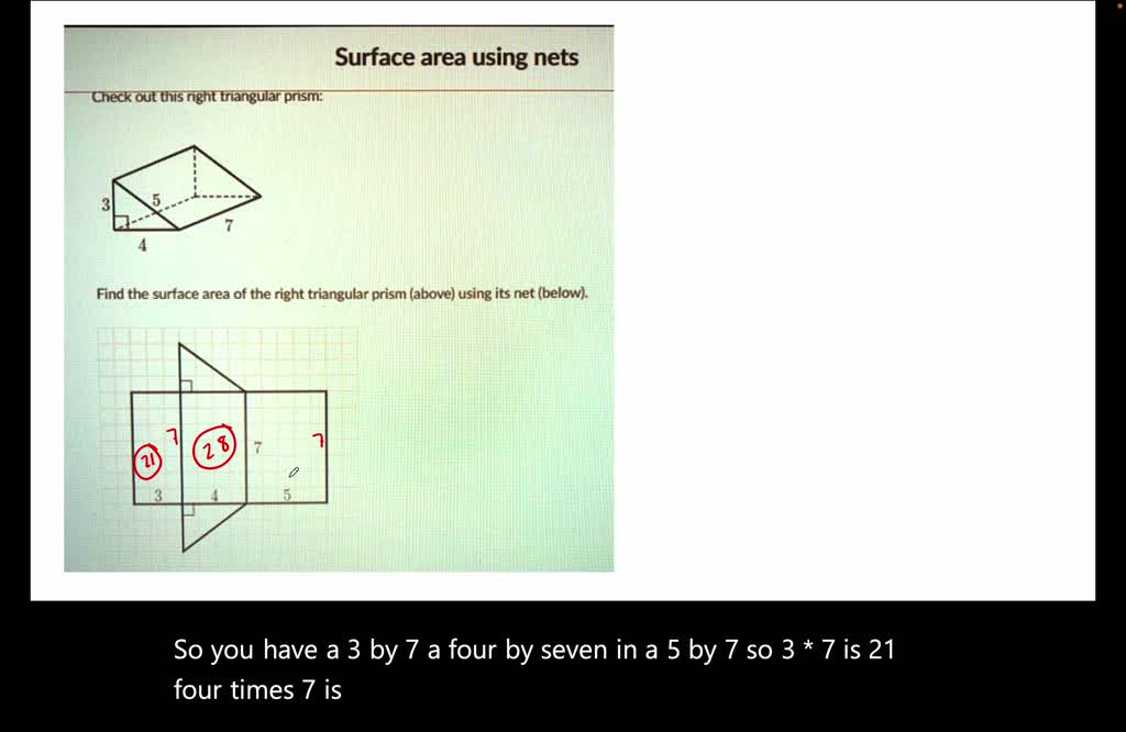 SOLVED: 'Find the surface area of the right triangular prism (above ...