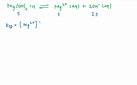 The ksp of magnesium hydroxide is 206 10 3 you may disregard...
