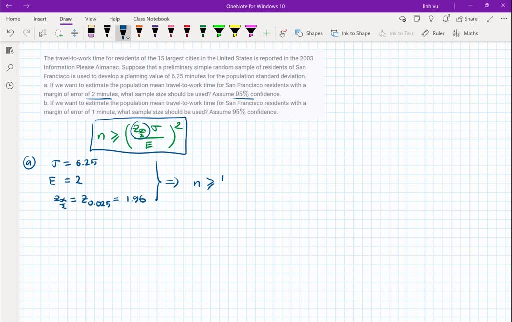 SOLVED: The travel-to-work time for residents of the 15 largest cities ...