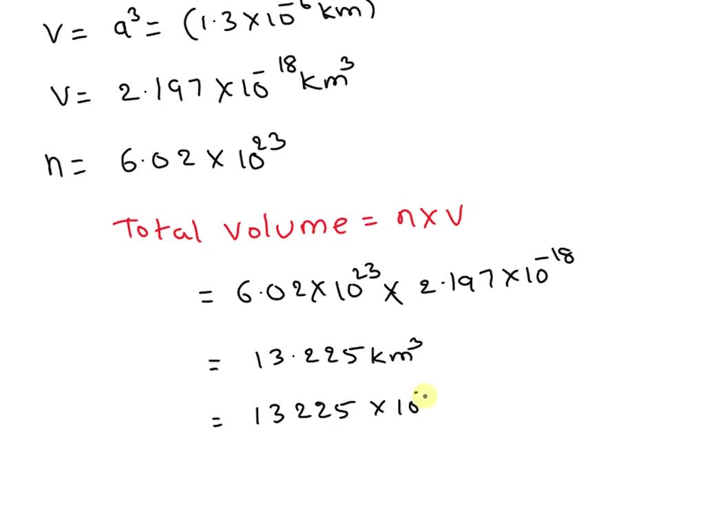 SOLVED: (a)What is the volume (in km3) of Avogadro's number of sand ...