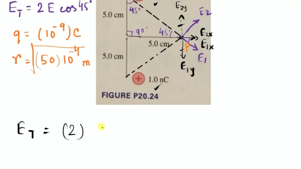 SOLVED: What are the strength and direction of the electric field at ...