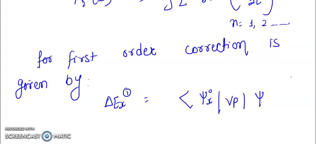 Calculate The Energy Of The Nth Excited State To First Order