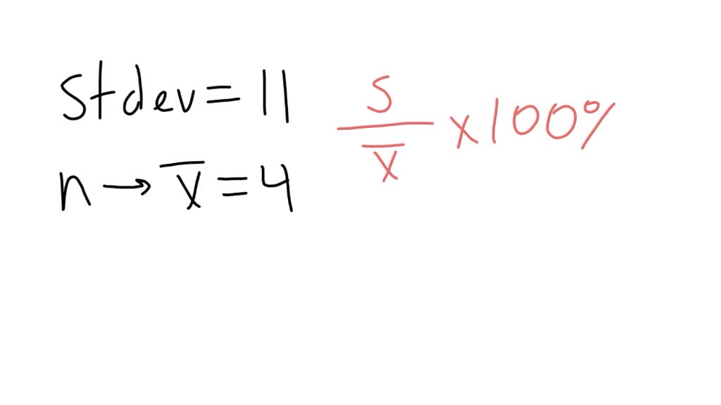 Solved Find The Coefficient Of Variation With The Following Sample