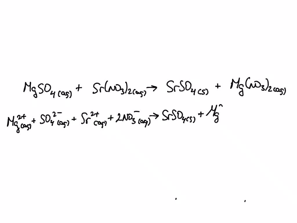 SOLVED What Is The Net Ionic Equation Of The Reaction Of MgSO4 With SOLVED What Is The Net Ionic Equation Of The Reaction Of MgSO4 With