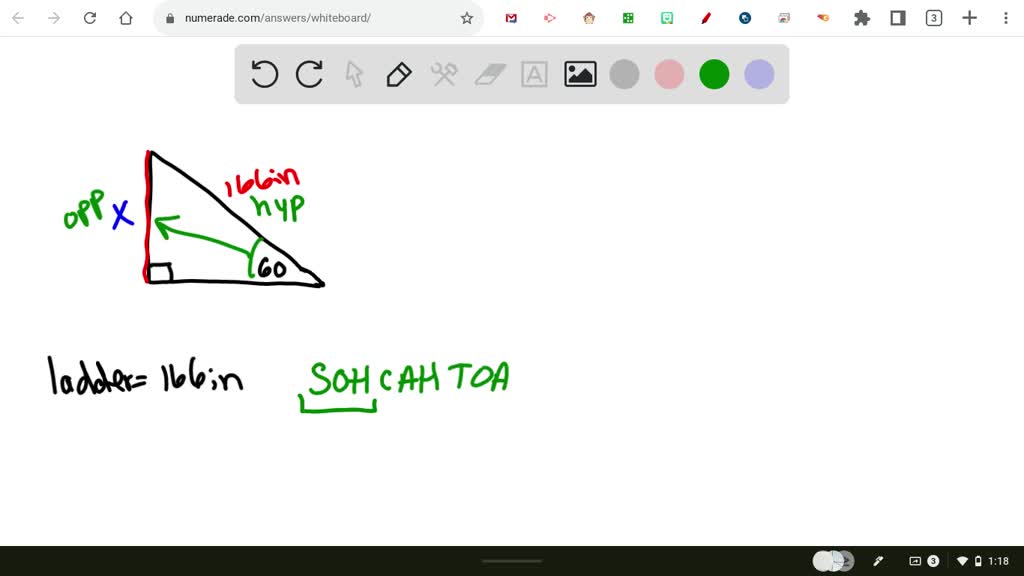 SOLVED: A ladder leans against a house at a 60° angle to the ground. If the ladder extends to a ...