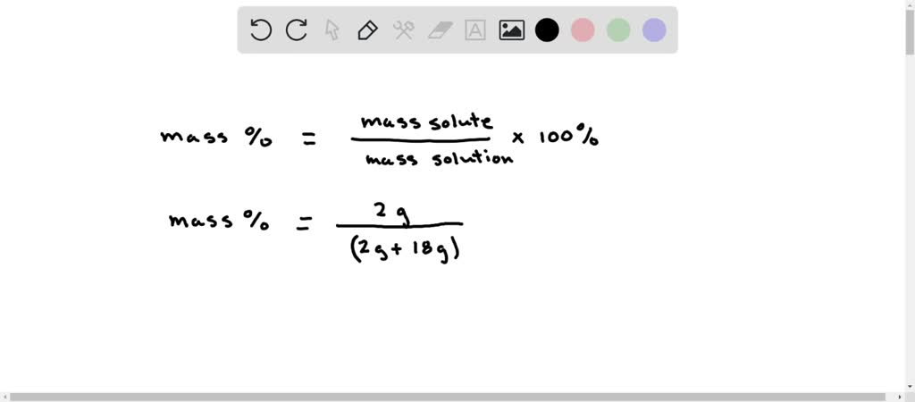 SOLVED: a solution is prepared by adding 2g of substance A to 18g of water calculate the mass ...
