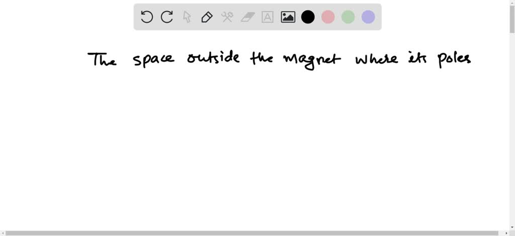 SOLVED: 36. The space outside the magnet where its poles have a force ...
