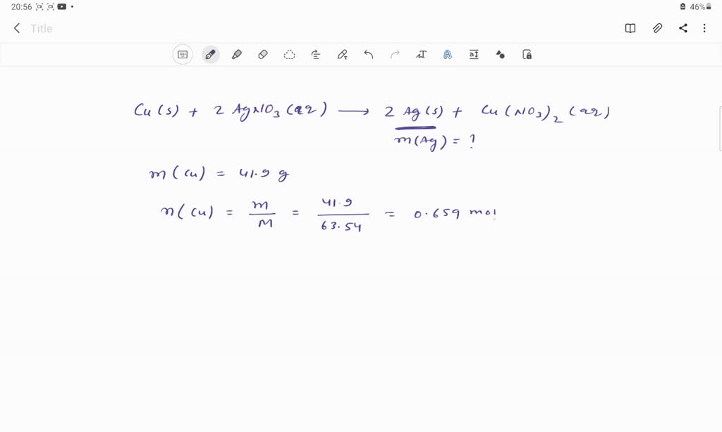 SOLVED: In the reaction Cu(s) + 2AgNO3(aq) –> 2Ag(s) + Cu(NO3)2(aq ...