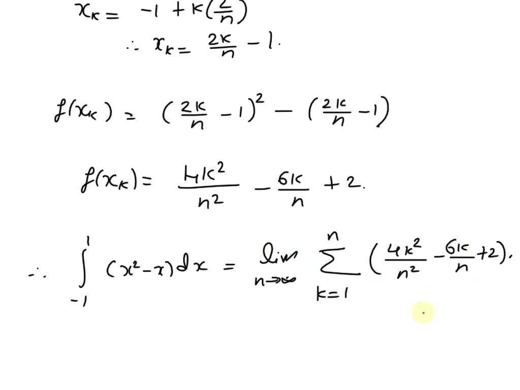 SOLVED: Calculate the integral below using the definition of Integra ... SOLVED: Calculate the integral below using the definition of Integra ...