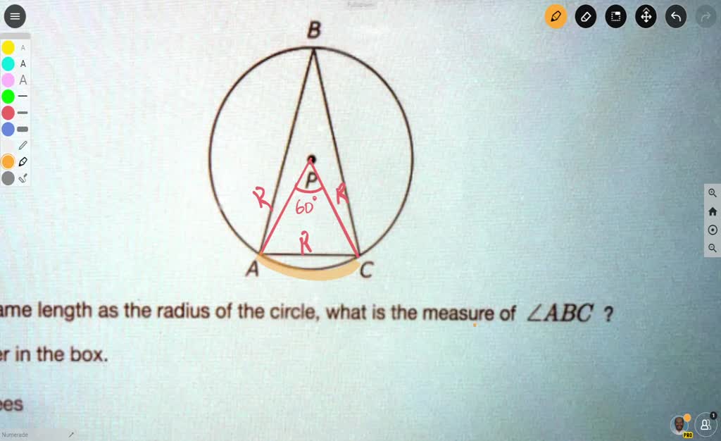 SOLVED: 'The figure shows a circle with center P and inscribed isosceles Triangle ABC. If AC has ...