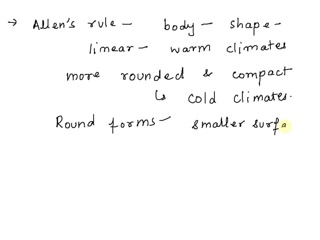 SOLVED:Question 3 0 / 5 pts According to Allen's rule; we would expect ...