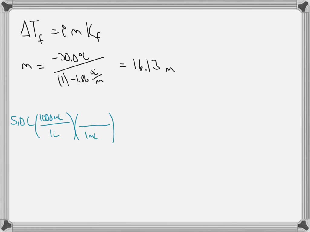 SOLVED: Coolant is typically 50% ethylene glycol (C2H6O2) and 50% water ...