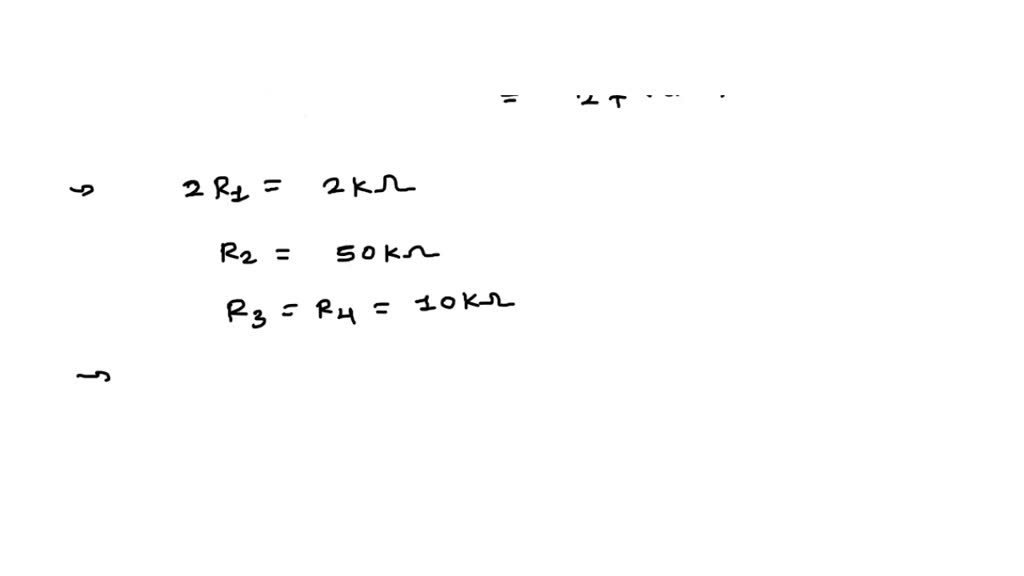 SOLVED: In the circuit of Schmitt trigger R1 = 50KΩ and R2 = 100Ω and Vi = 1Vpp (peak to peak ...
