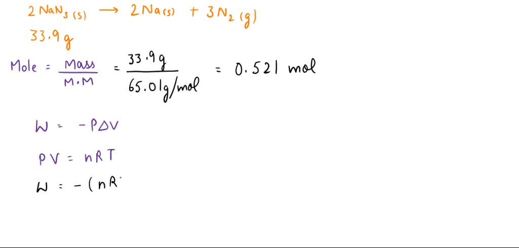 SOLVED: Automobile airbags contain solid sodium azide, NaN3, that ...
