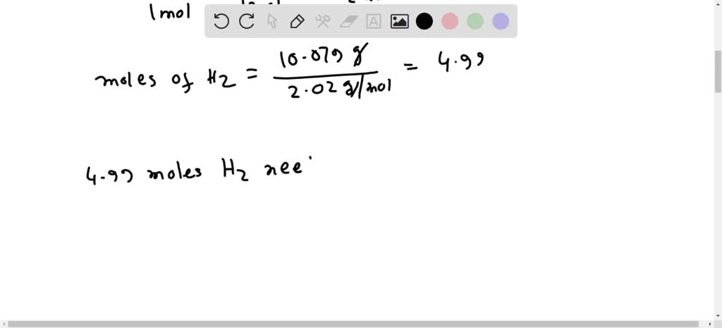 SOLVED: A gaseous mixture containing 10.079 g of H2 and 6.95 moles of Br2 reacts to form HBr ...
