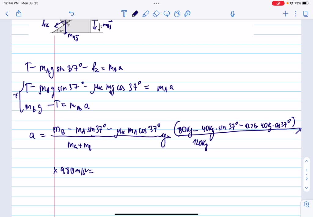 SOLVED: Block (mass 40 kg) and block (mass 80 kg) are connected by string of negligible mass as ...