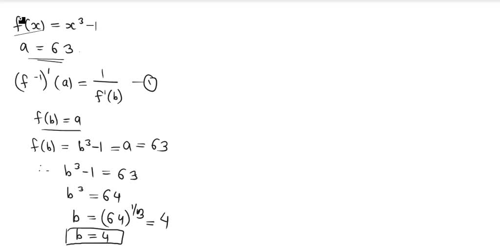SOLVED: "Use the function f and the given real number to find (f-1)(a) (Hint: See Example 5. If ...