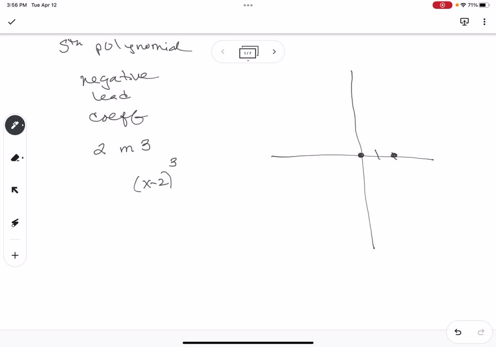 SOLVED: draw a fifth degree polynomial with a negative leading coefficient that has all real ...