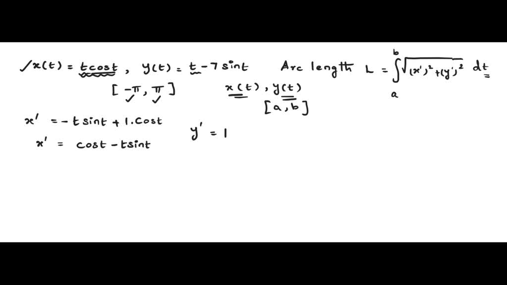 SOLVED: Set up an integral that represents the length of the part of the parametric curve shown ...