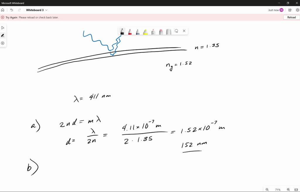 SOLVED: Consider a soap film that is the thinnest film that will produce a bright blue light ...