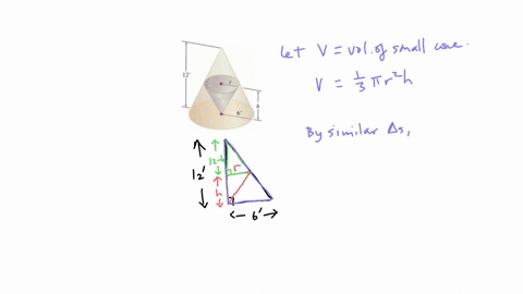 Challenge question two right circular cones one upside down...
