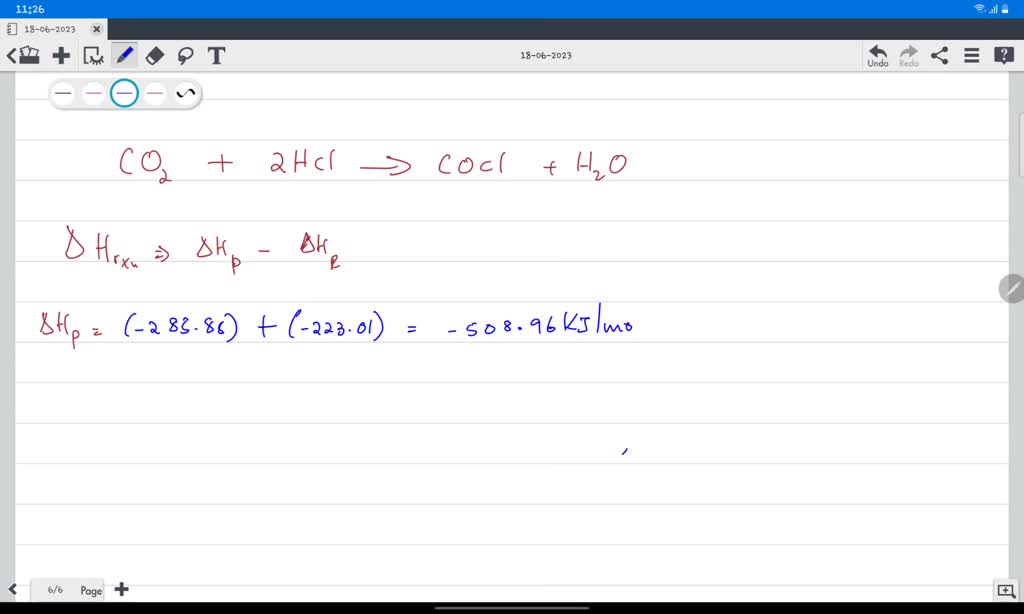SOLVED: Consider the reaction: CO₂(g) + 2HCI → COCI(g) + H₂O(l) ΔH°f ...