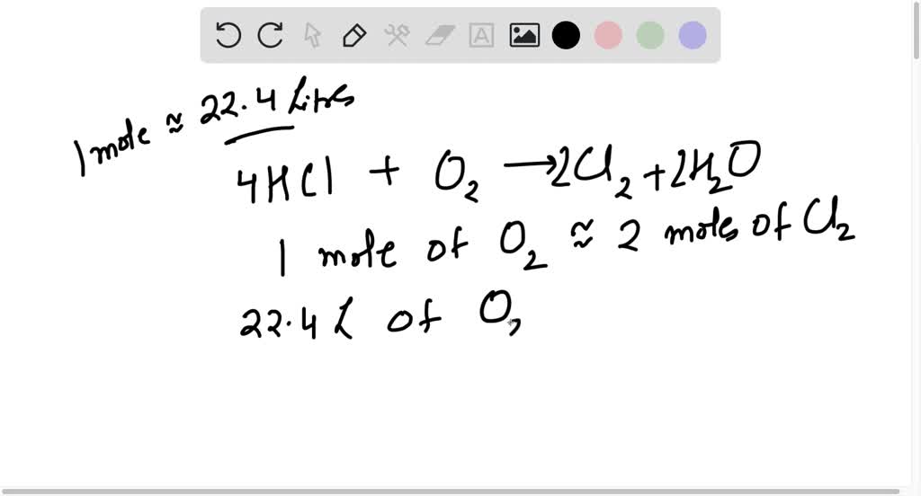 SOLVED: Hydrochloric acid reacts with oxygen gas to from water and ...