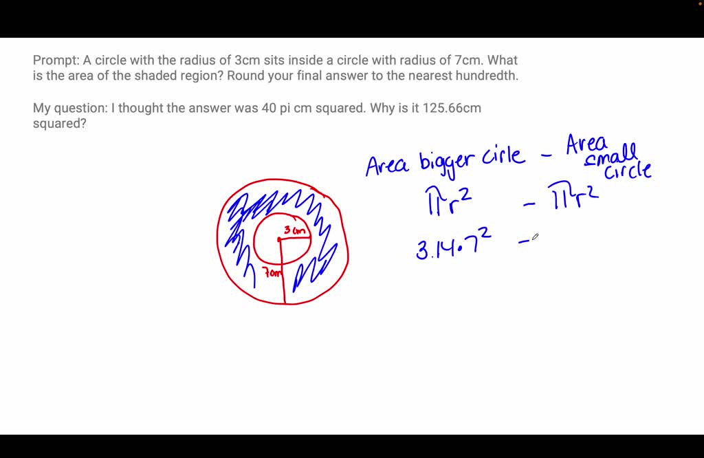 SOLVED: Shown is a circle with a radius of 3 cm. Calculate the area of the circle. Give your ...