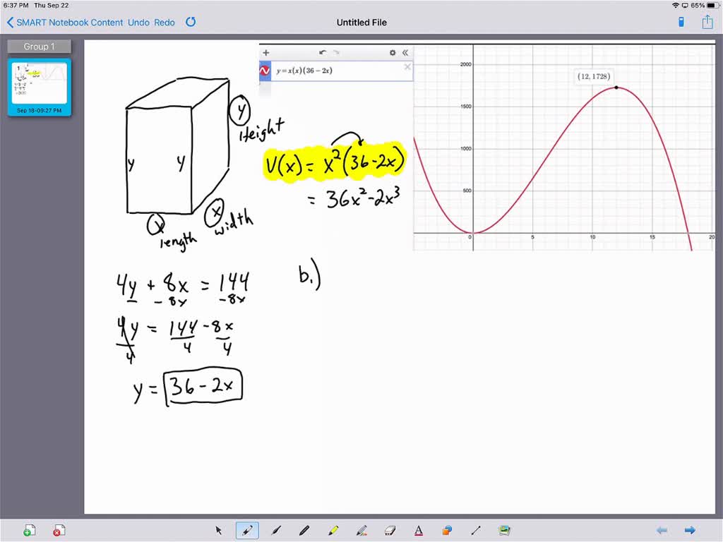 SOLVED: A graphing calculator is recommended. A cardboard box has a ...
