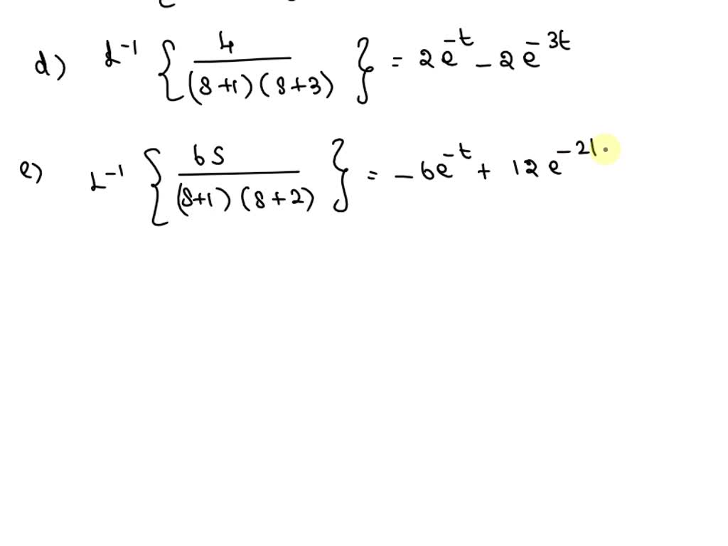 Solved 3 Calculate The Inverse Laplace Transform Of The Following Functions 3 Be 4s S S21 C