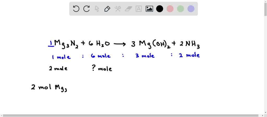 SOLVED: Mg3N2 + H2O arrow Mg (OH)2 + NH3