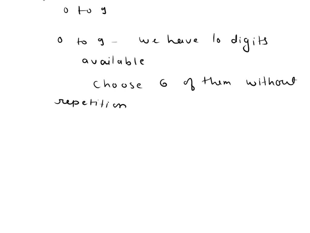 SOLVED: A 6-digit passcode is chosen from the numbers 0 through 9.