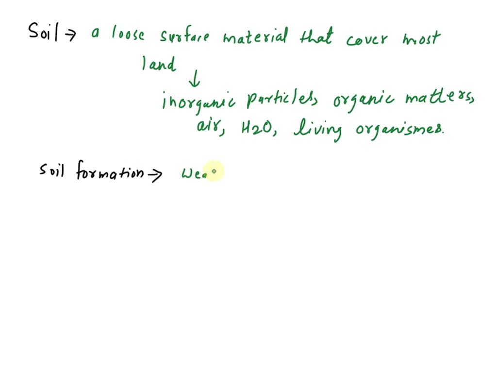 SOLVED: What is soil ? Briefly explain the soil formation. SOLVED: What is soil ? Briefly explain the soil formation.