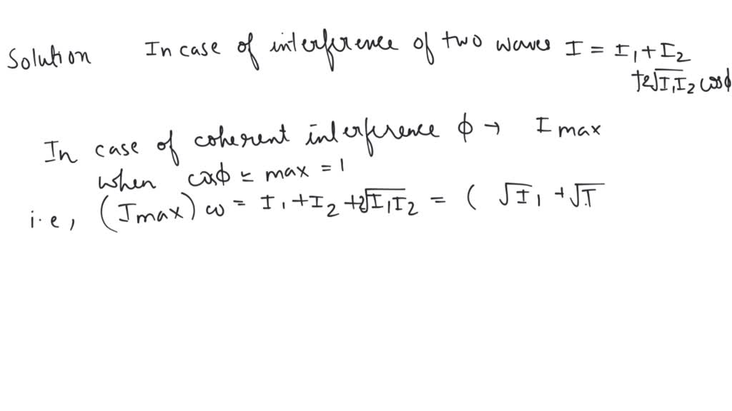 SOLVED: the maximum intensity in case of interference of n identical ...