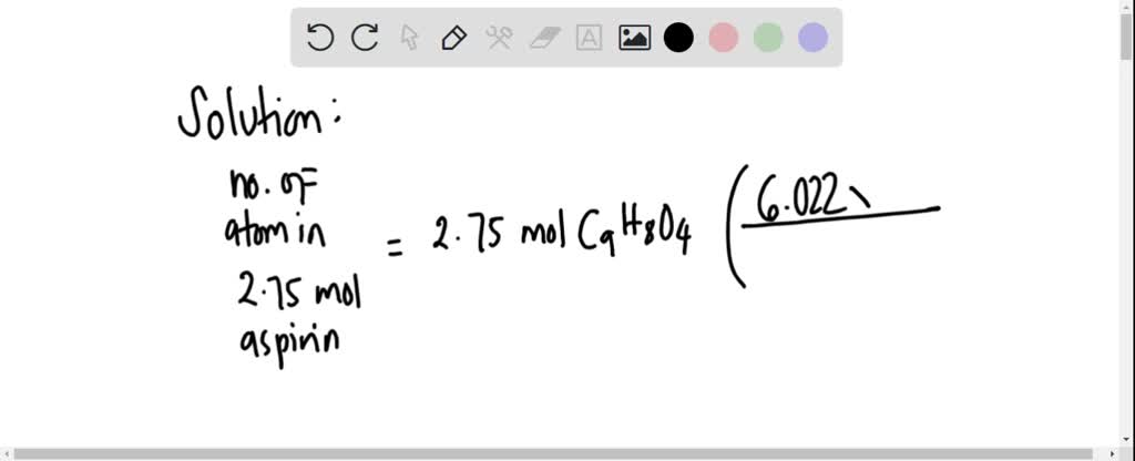 SOLVED: Aspirin has the molecular formula, C9H8O4. How many moles of ...