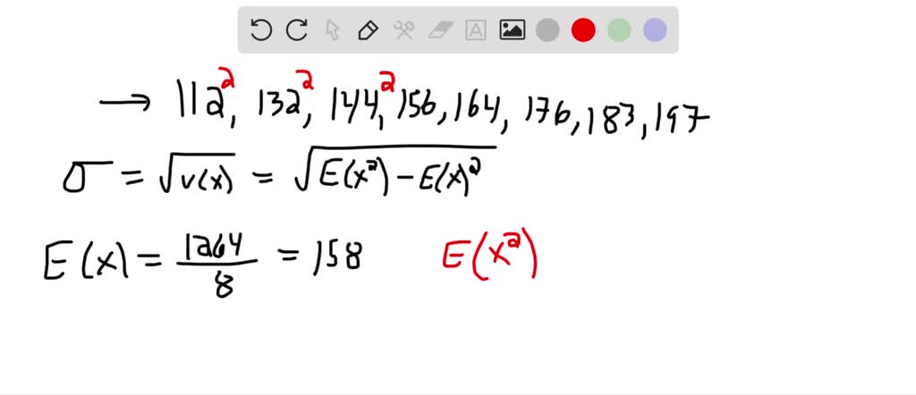 Given The Following Sample Set Of Data Calculate The Standard Deviation