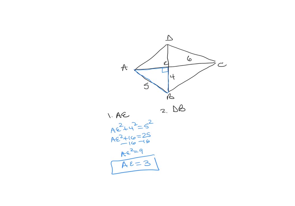 SOLVED: ABCD is a kite, so AC is parallel to DB and DE=EB. Calculate the length of AC to the ...