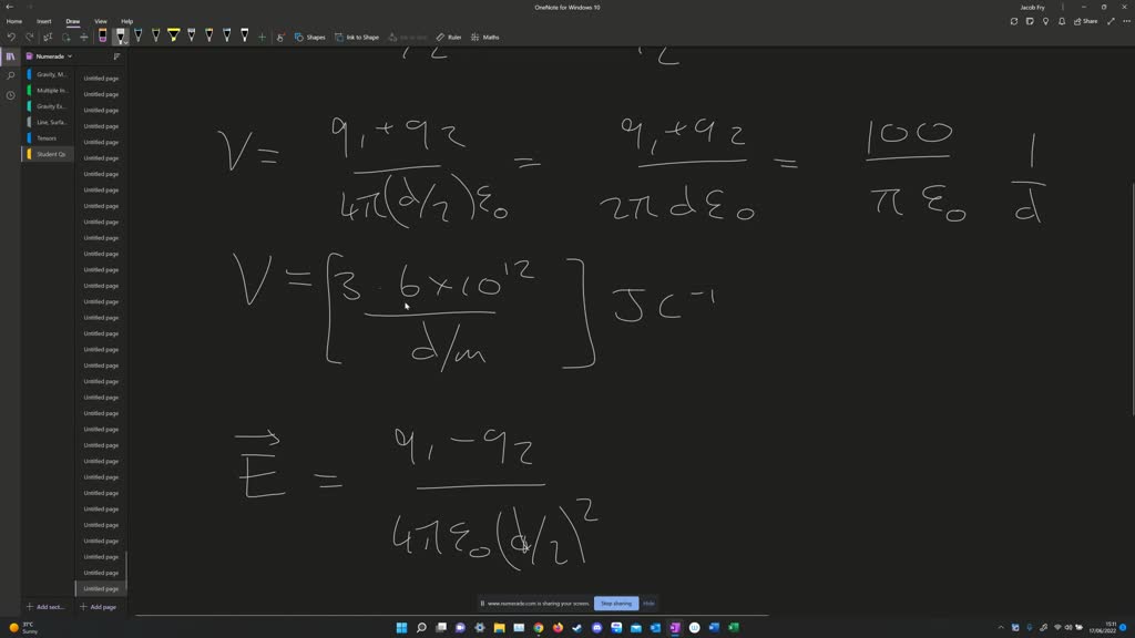 SOLVED: Calculate the electrostatic field intensity and potential ...