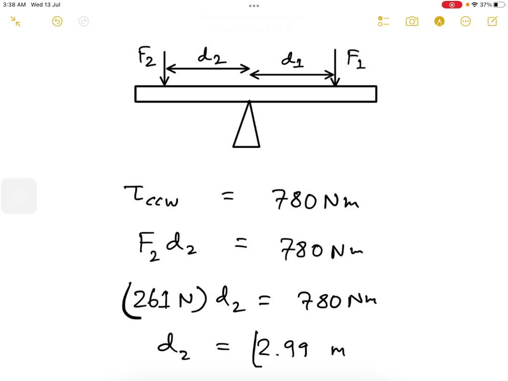 Consider the following massless board. The board is resting on a ...