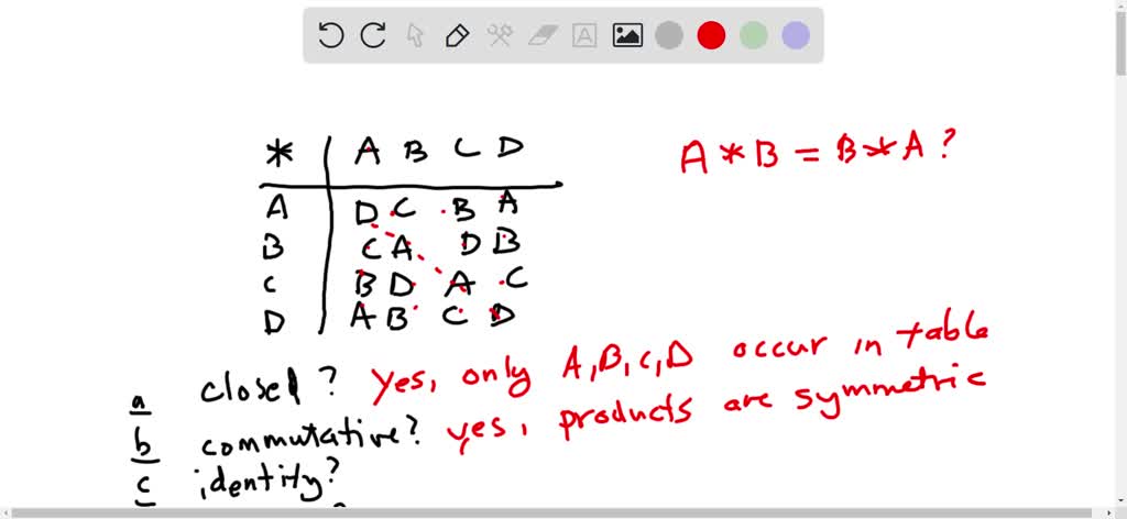 Solved Binary Operation Let O Be A Binary Operation On The Finite Set Of Objects A B C D 6571