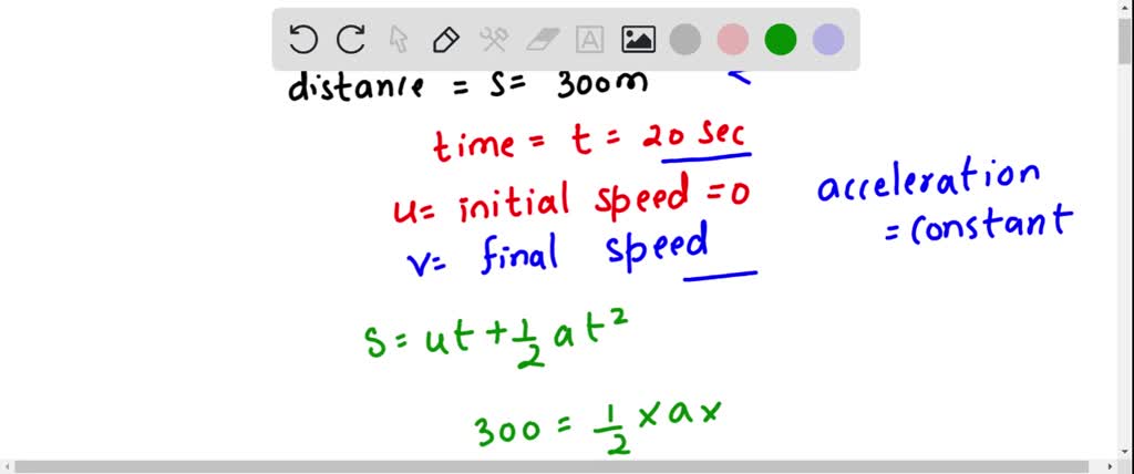 SOLVED: A train travels a distance of 300 m at a constant acceleration ...