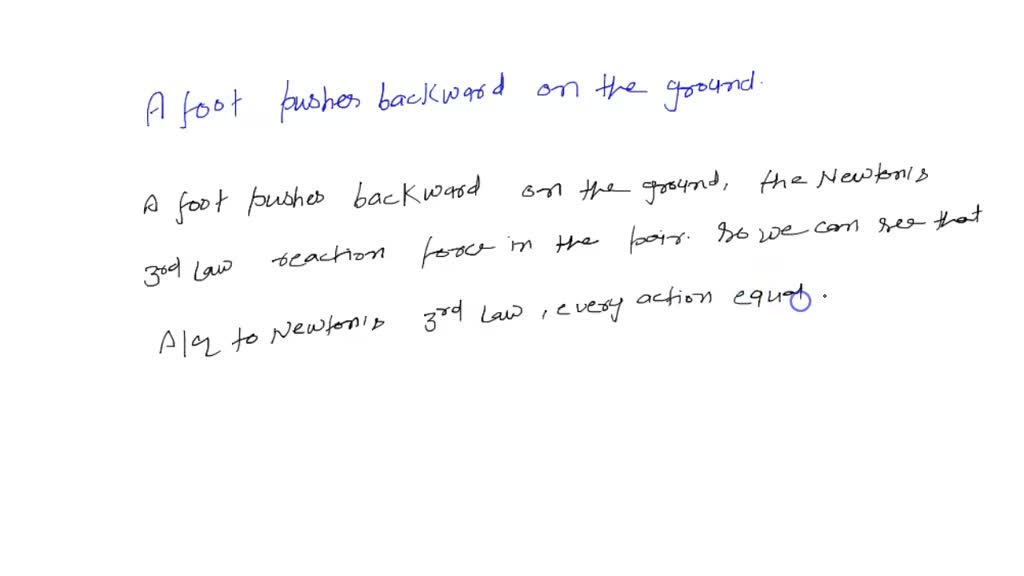 SOLVED: A foot pushes backwards on the ground: What is the Newton's 3rd ...
