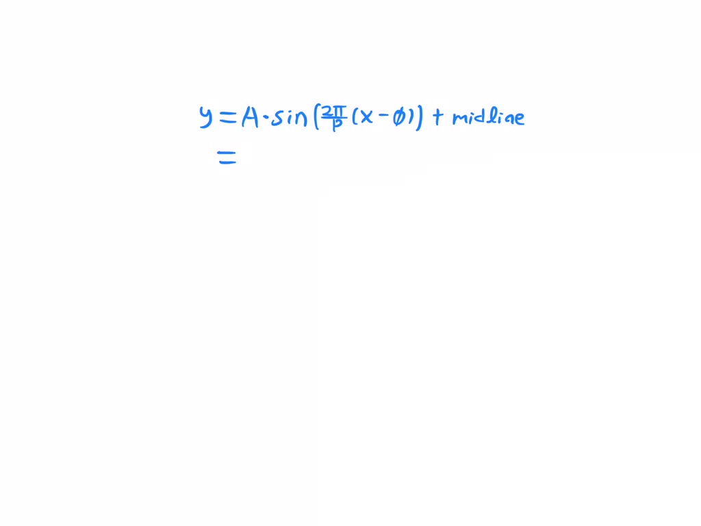 Determine the amplitude, midline, period, and an equation involving the ...