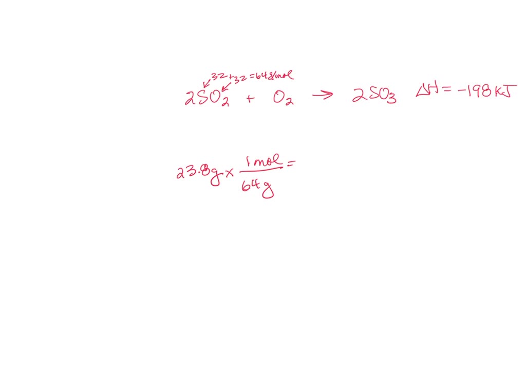 SOLVED: Consider the following reaction: 2SO2(g) + O2(g) → 2SO3(g) ΔH ...