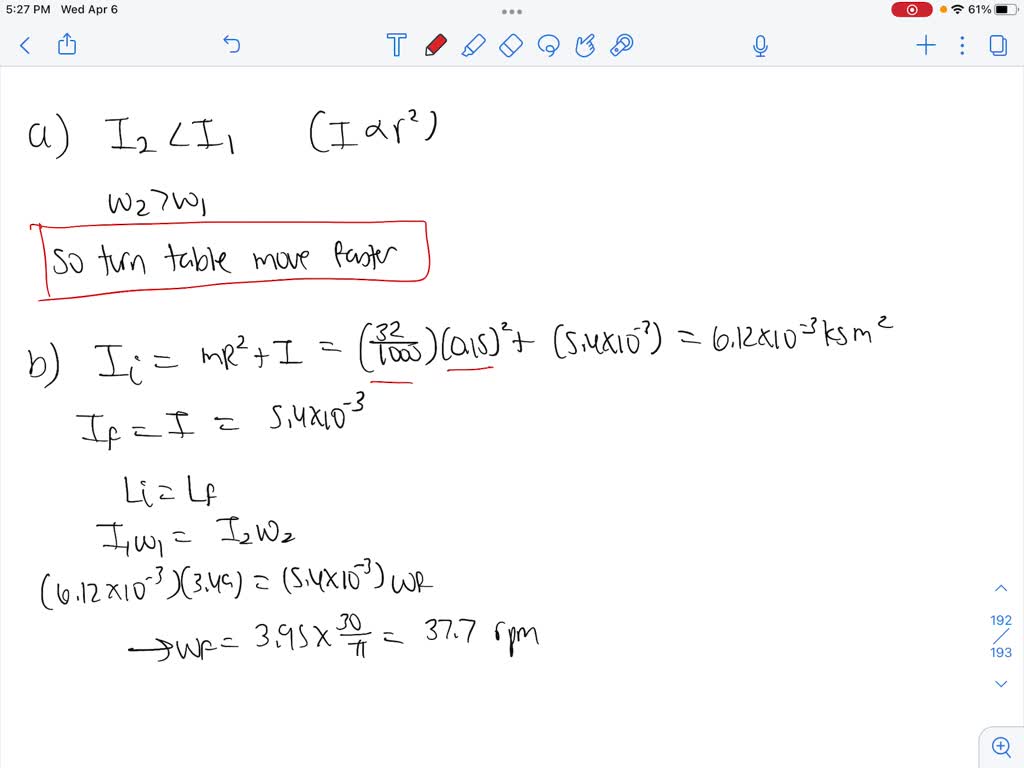 SOLVED: a turntable with a moment of inertia of 5.4*10^-3 kg m^2 rotate freely with an angular ...