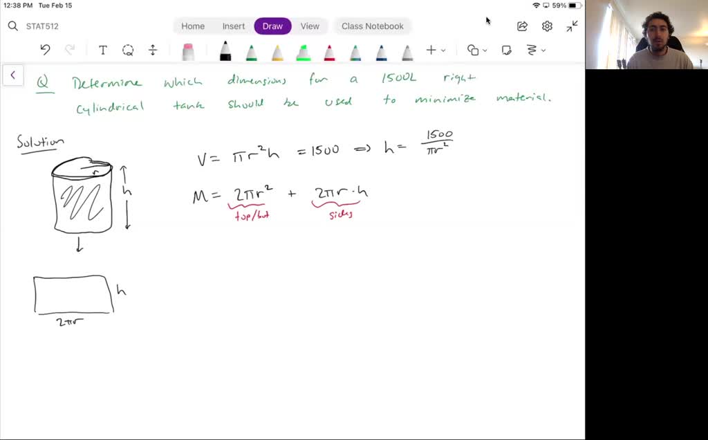 SOLVED: determine the dimensions of a 1500 L right cylindrical tank ...
